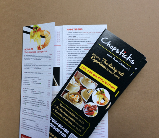 Menu/leaflet/flyer Printing, Graphic and Web site design UK