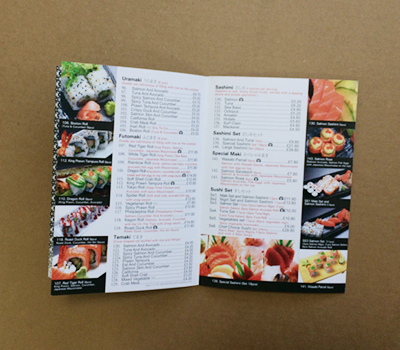 Asian menu design and printing | High quality printing